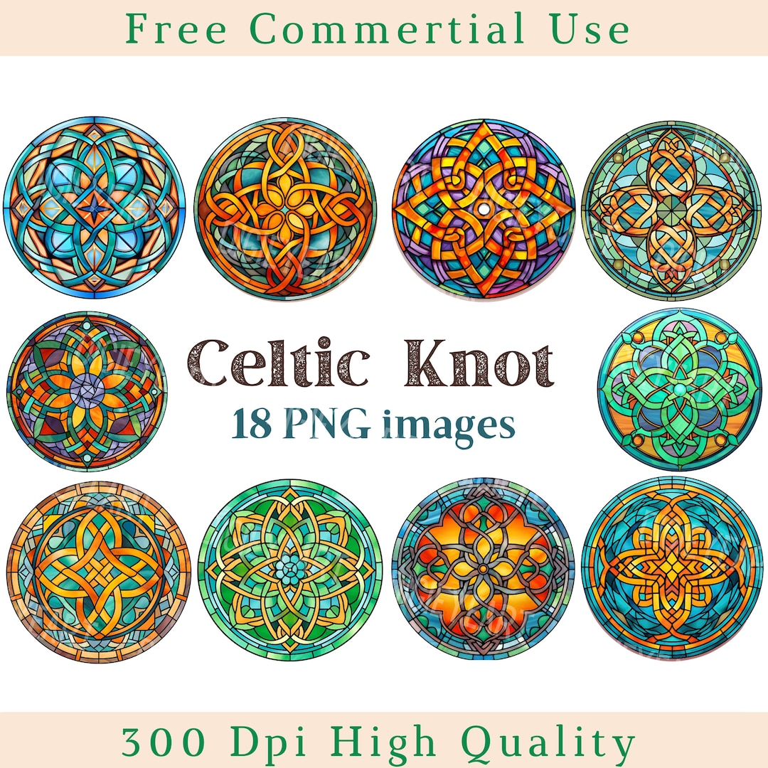 Stained Glass Celtic Knot Clipart, Irish Knot Clip Art Png, Celtic ...