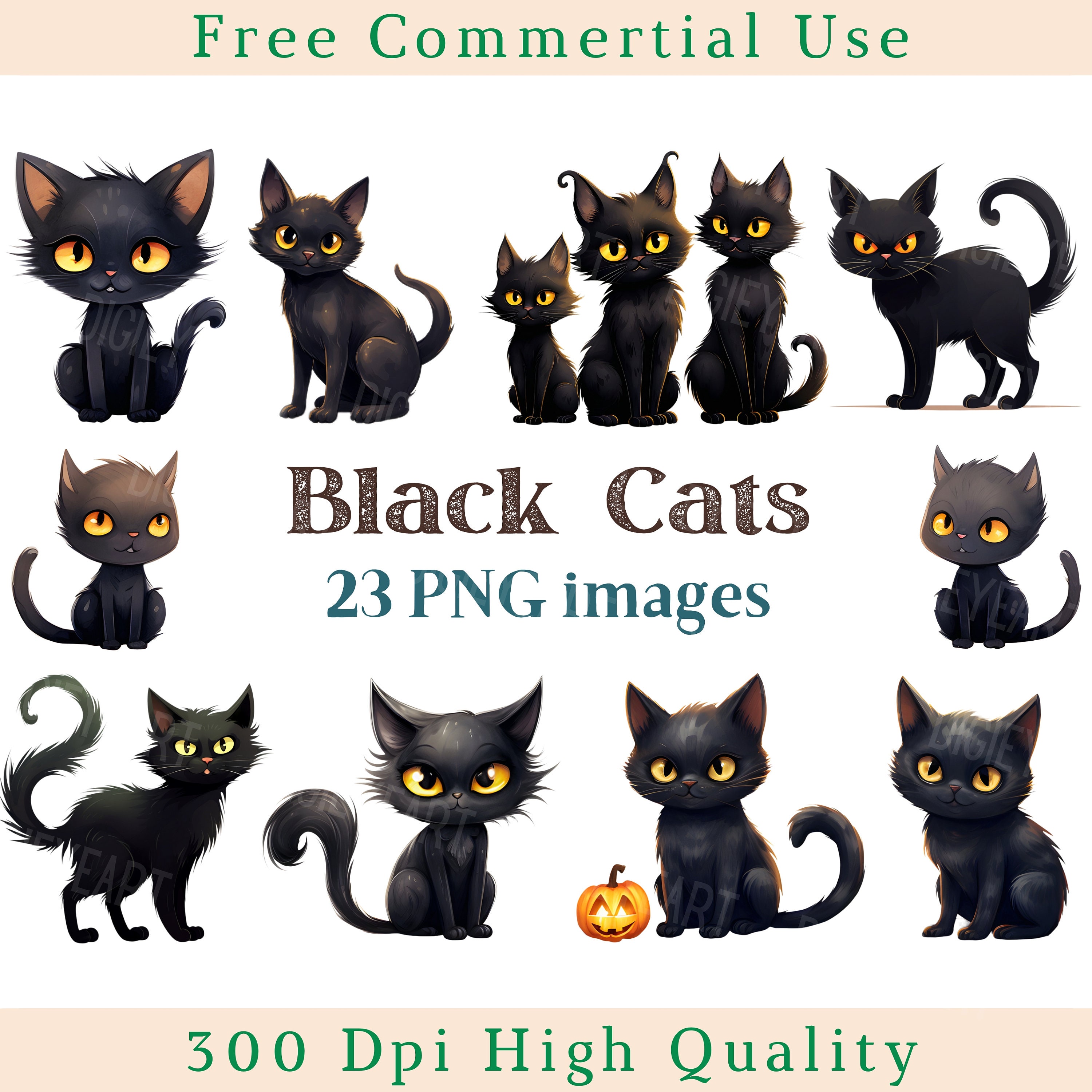 Black Cat Clipart, Black Cats Clip Art, Halloween Jpg, Witch Kitten ...