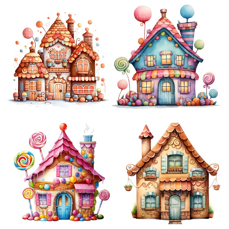 Sweet House Clipart, Candy House CU Clip Art Png, Magic Digital ...