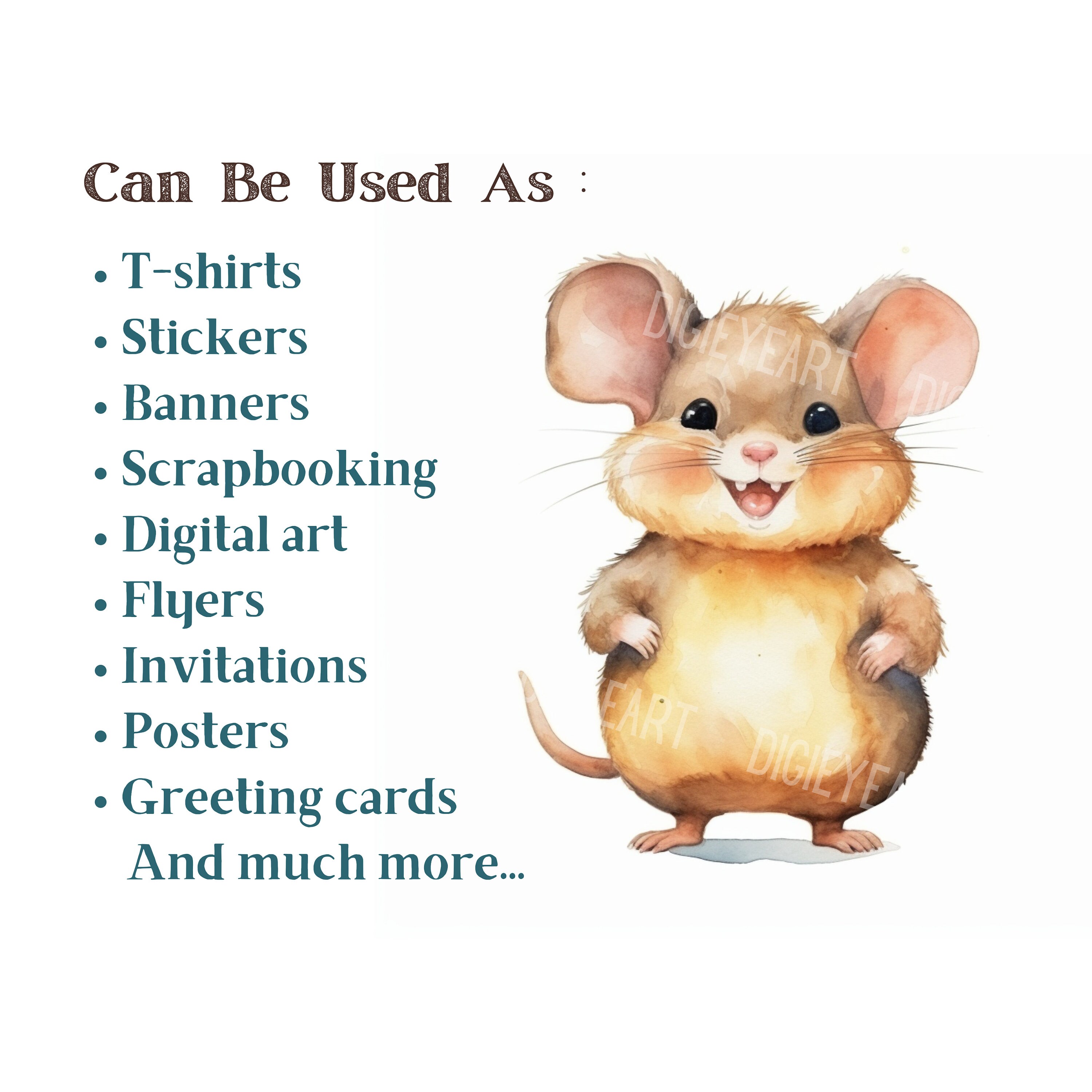 Watercolor Mouse Clipart Mouse Clip Art Little Mouse Jpg - Etsy