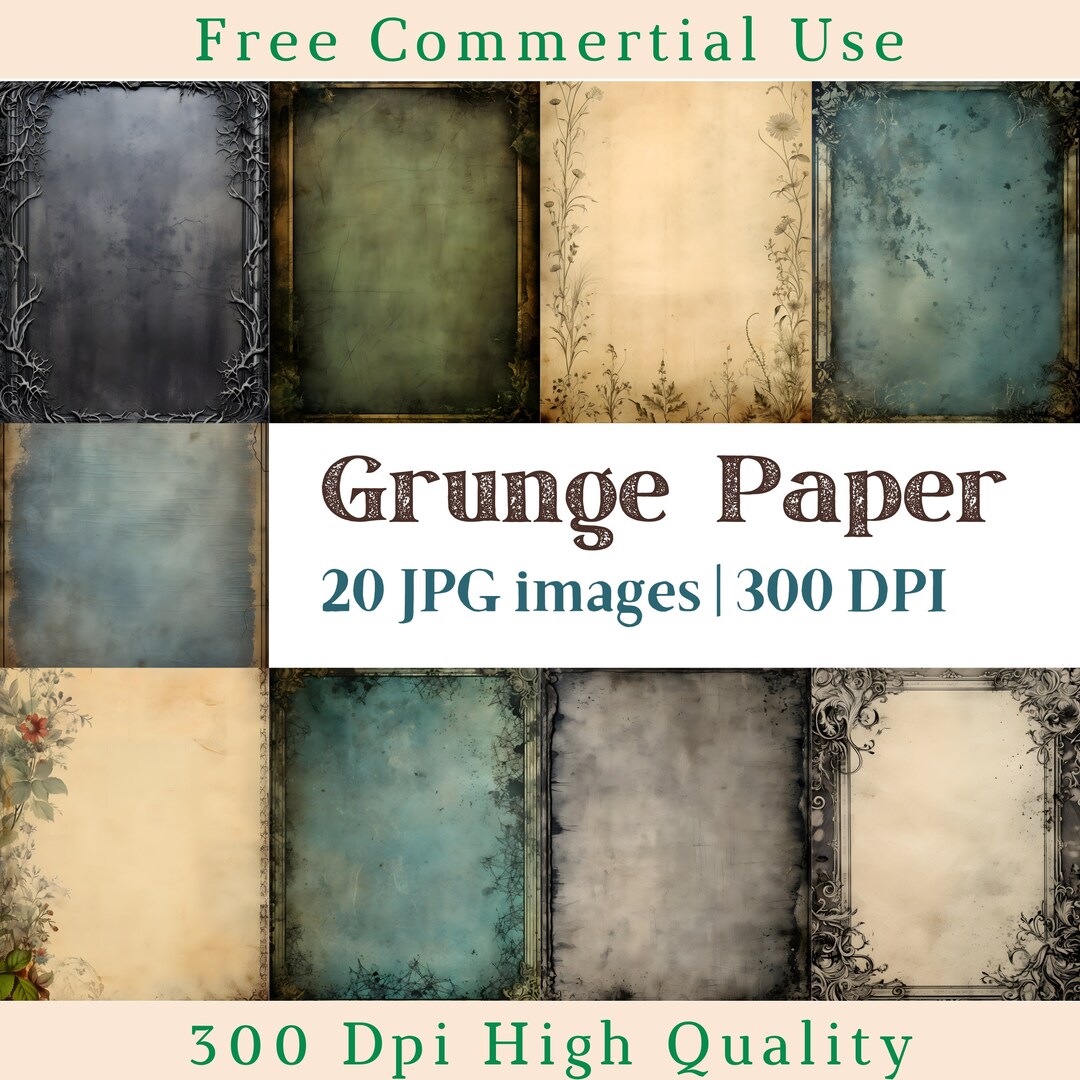 Grunge Digital Paper, Old Paper Clip Art, Floral Grunge Paper Jpg ...
