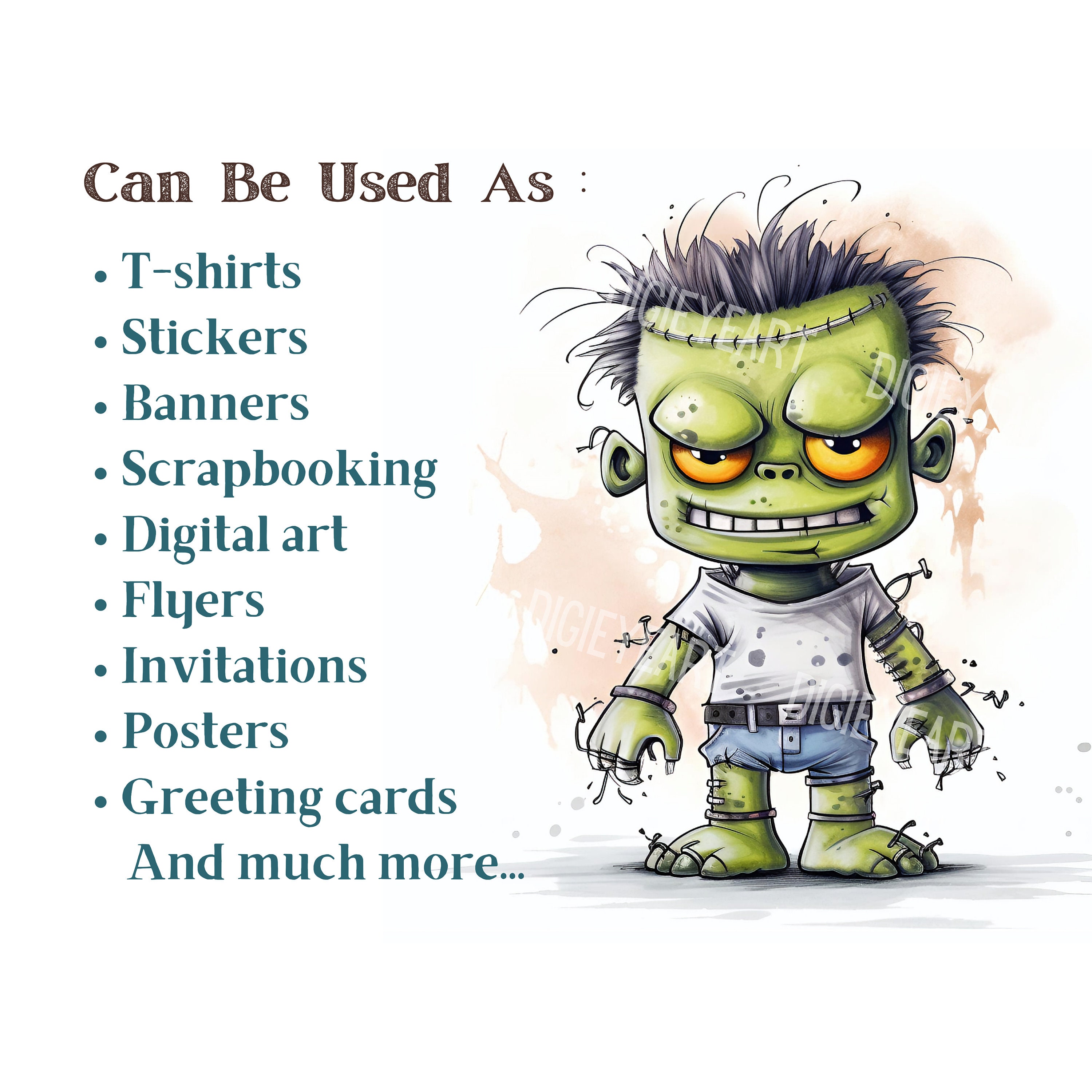 Frankenstein's Monster Clipart Halloween Clip Art - Etsy