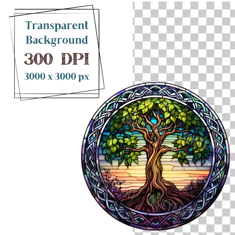 Stained Glass Tree of Life Clipart, Tree of Life Clip Art Png, Digital ...