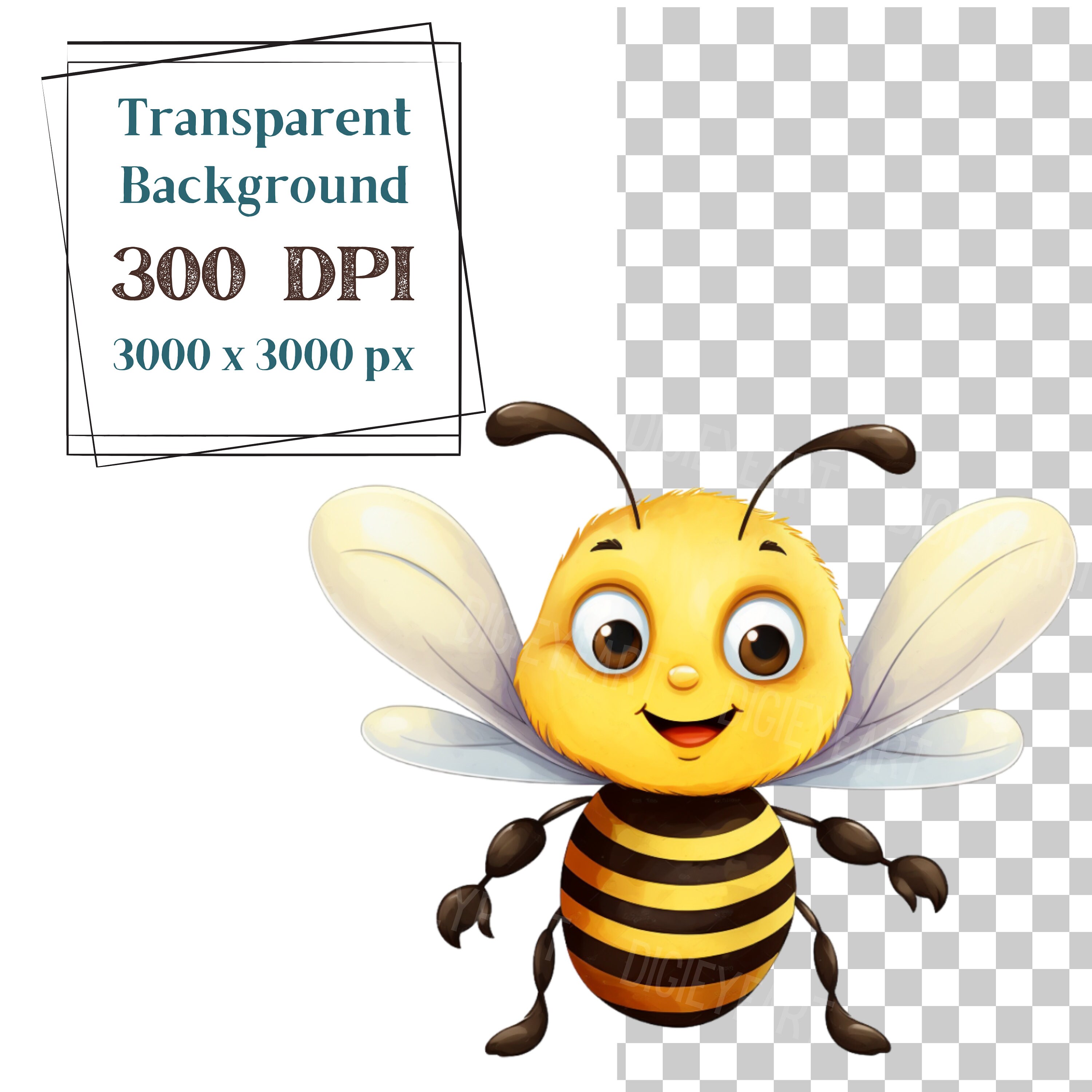 Funny Bees Clipart Cute Bees Clip Art Insect Bee Png Happy - Etsy Australia