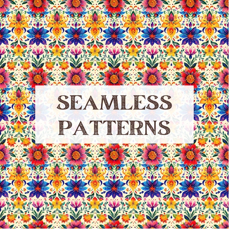 Seamless Mexican Pattern Digital Paper, Etnic Style Digital Papers ...