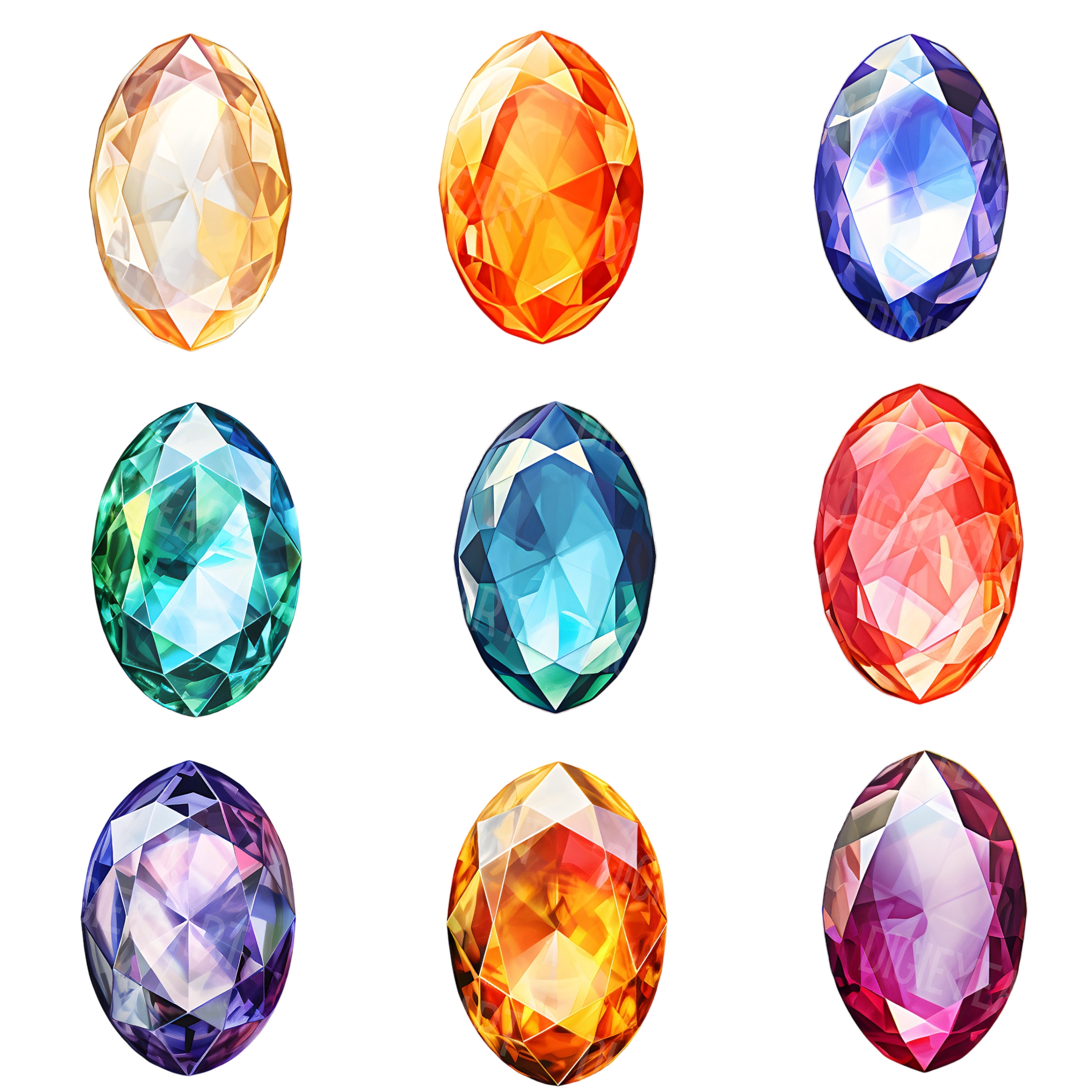Crystals Gemstones Clipart Crystal Gems Clip Art Png - Etsy