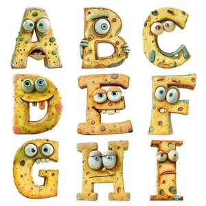 Quirky Alphabet Clipart, Letters CU Clip Art, Funny Initials PNG ...