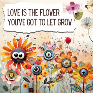 Whimsical Flowers Clipart, Quirky Flower Clip Art, Whimsical Elements ...