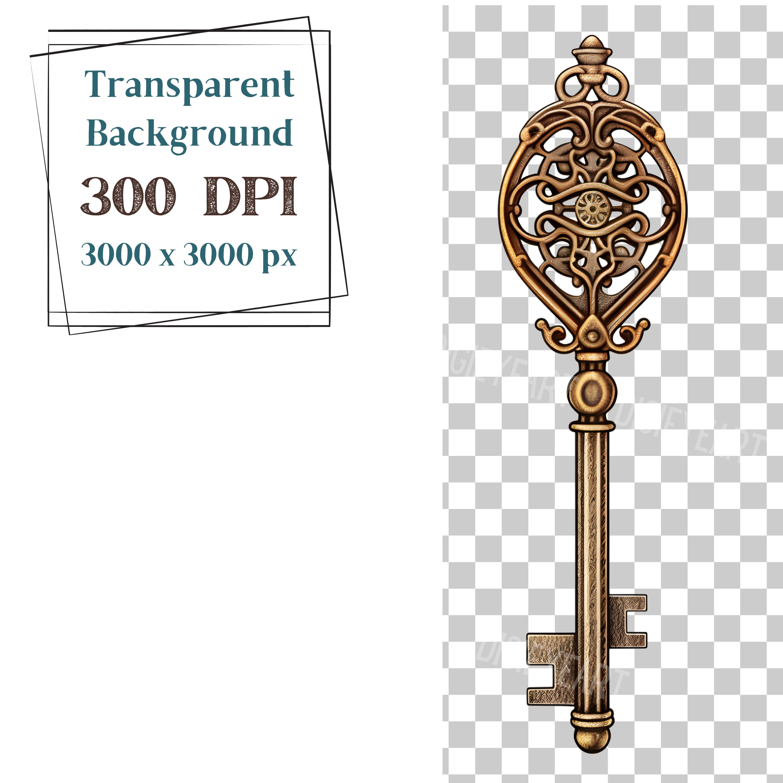 Vintage Key Clipart Magic Key Clip Art Png Fantastic Keys - Etsy