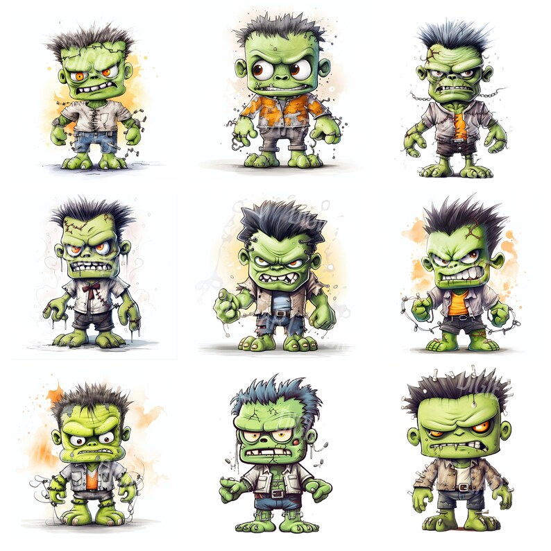 Frankenstein's Monster Clipart Halloween Clip Art - Etsy