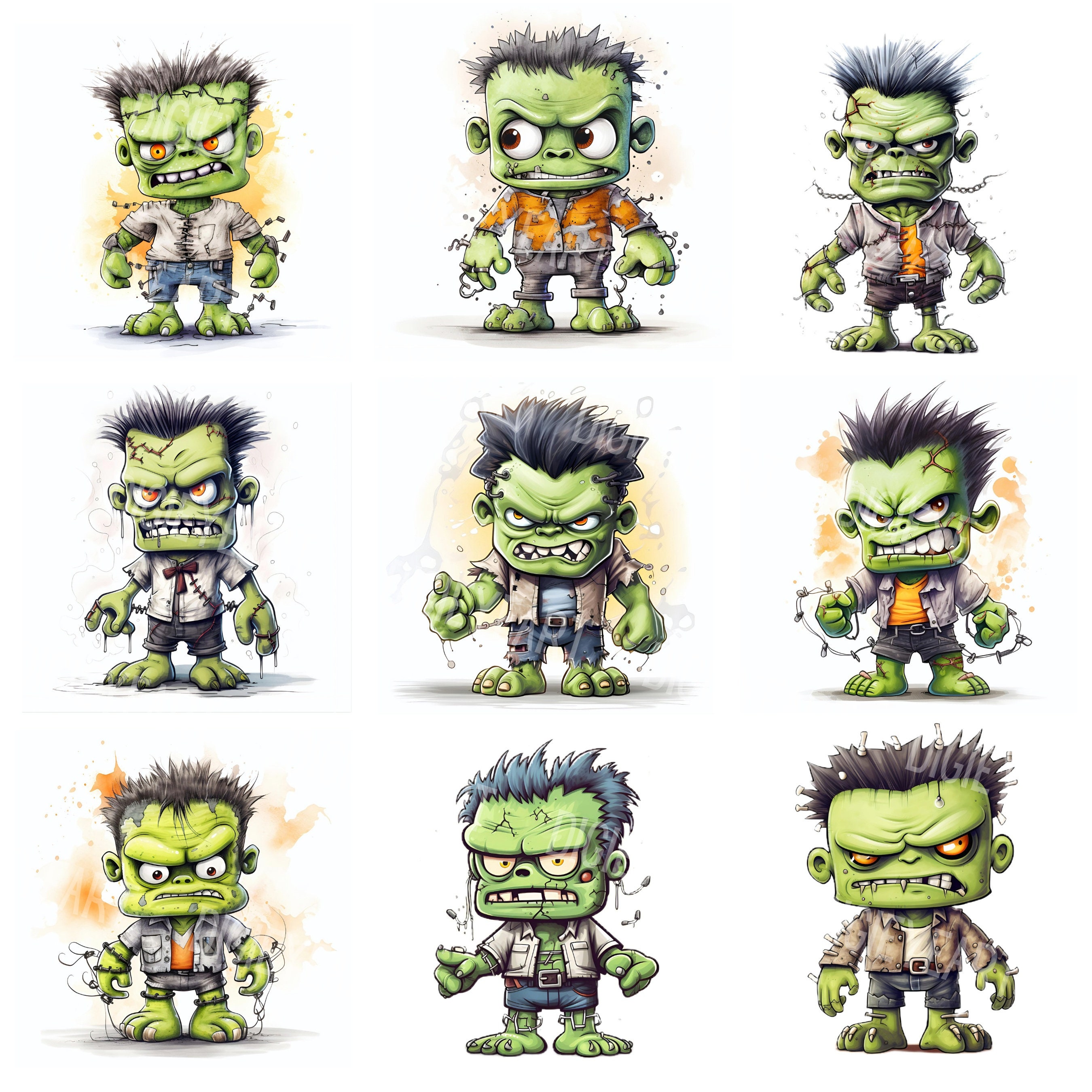 Frankenstein's Monster Clipart Halloween Clip Art - Etsy