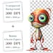 Whimsical Aliens Clipart, Mixed Media Quirky Alien CU Clip Art, Alien ...