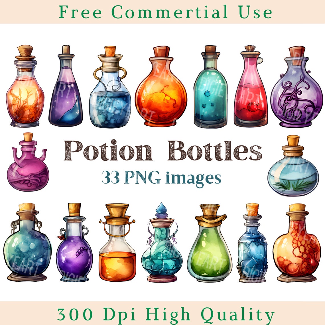 Potion Bottle Clipart, Potion Bottles Clip Art, Halloween Poison Image ...