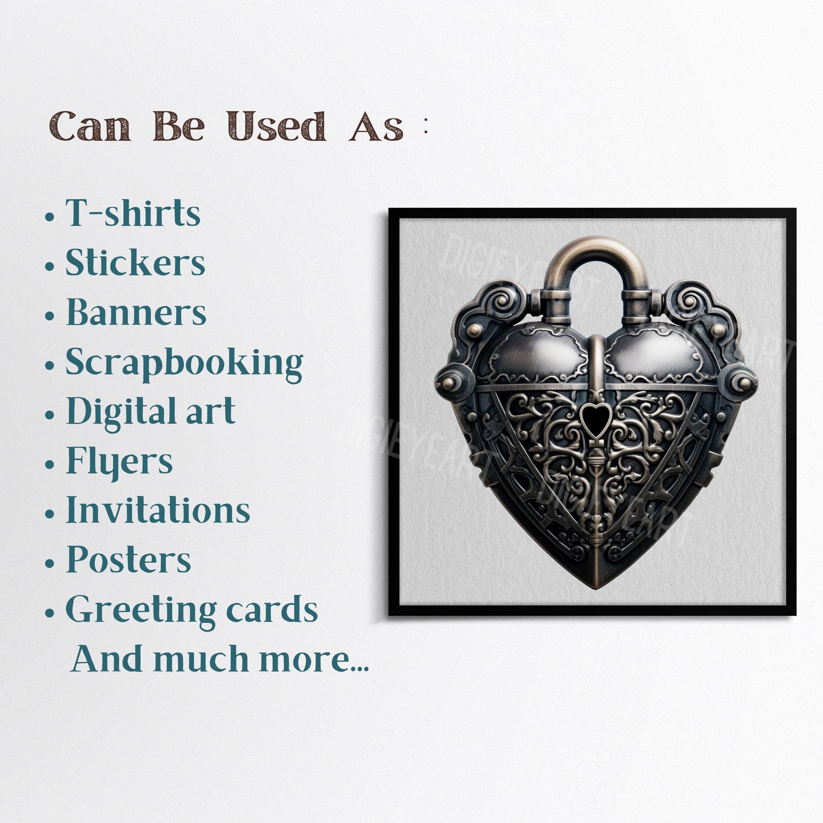 Vintage Lock Clipart Gothic Locks Clip Art Retro Lock - Etsy