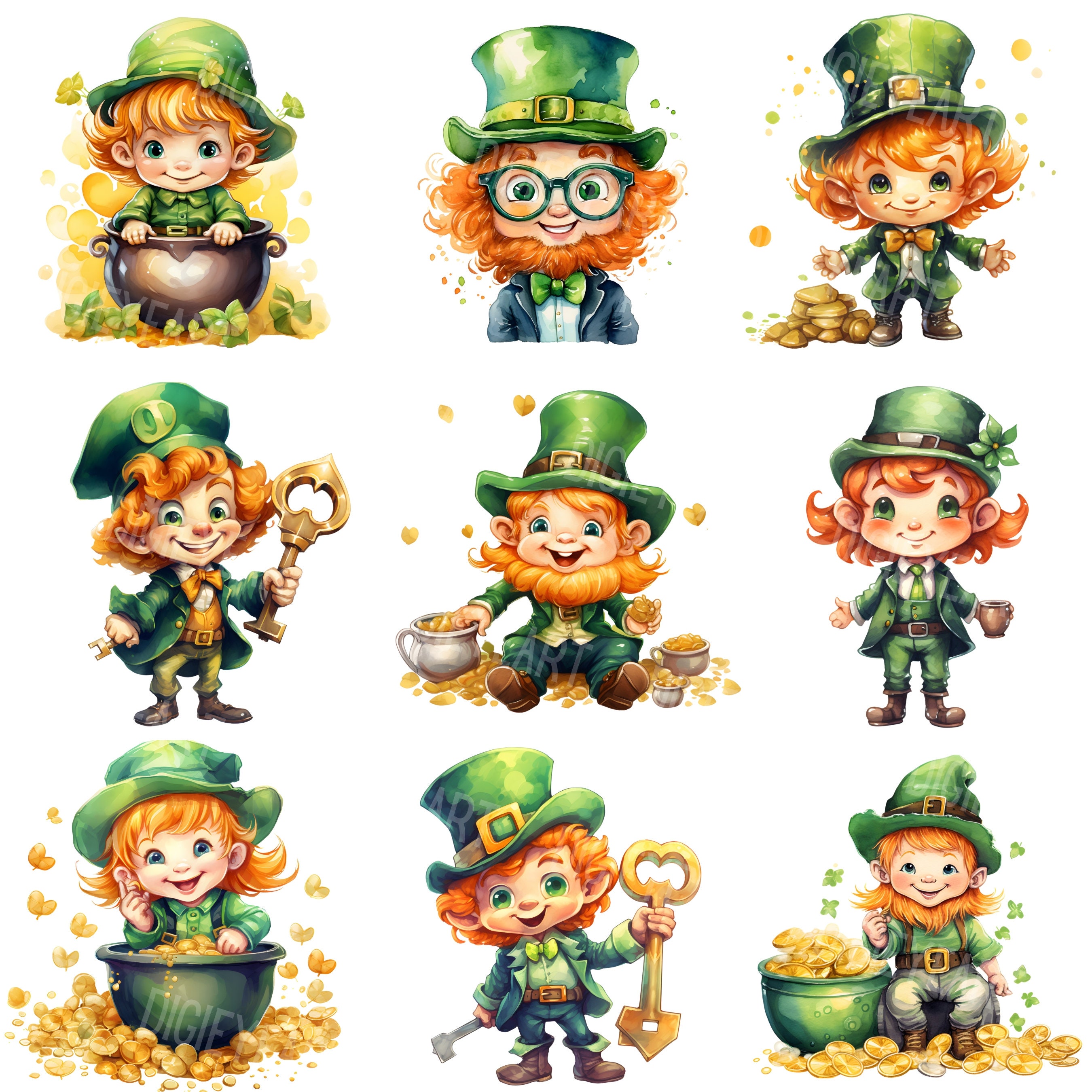 Watercolor Leprechauns Clipart, Leprechaun Clip Art, Fairy Jpg ...