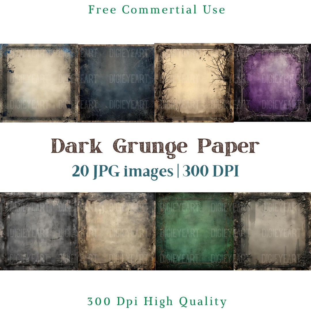 Grunge Digital Paper, Spooky Paper Clip Art, Goth Grunge Paper Jpg ...