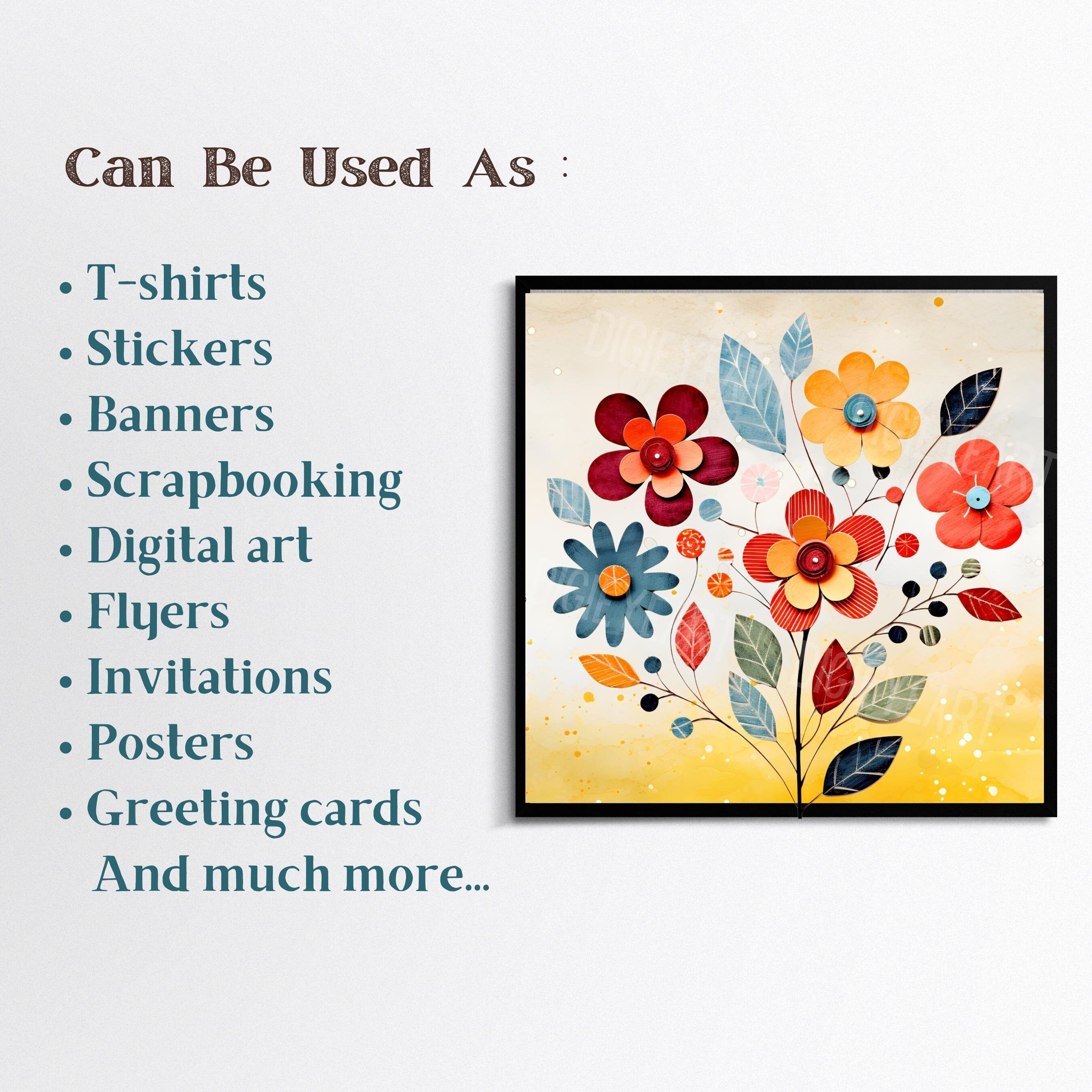 Whimsical Flowers Clipart, Quirky Flower Clip Art, Whimsical Elements ...