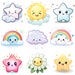 Kawaii Nature Clipart, Kawaii Weather Clip Art, Sun & Clouds Png ...