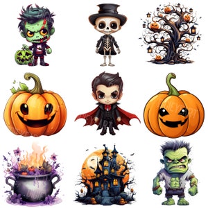Cute Halloween Monsters Clipart, Halloween Clip Art, Spooky Image ...