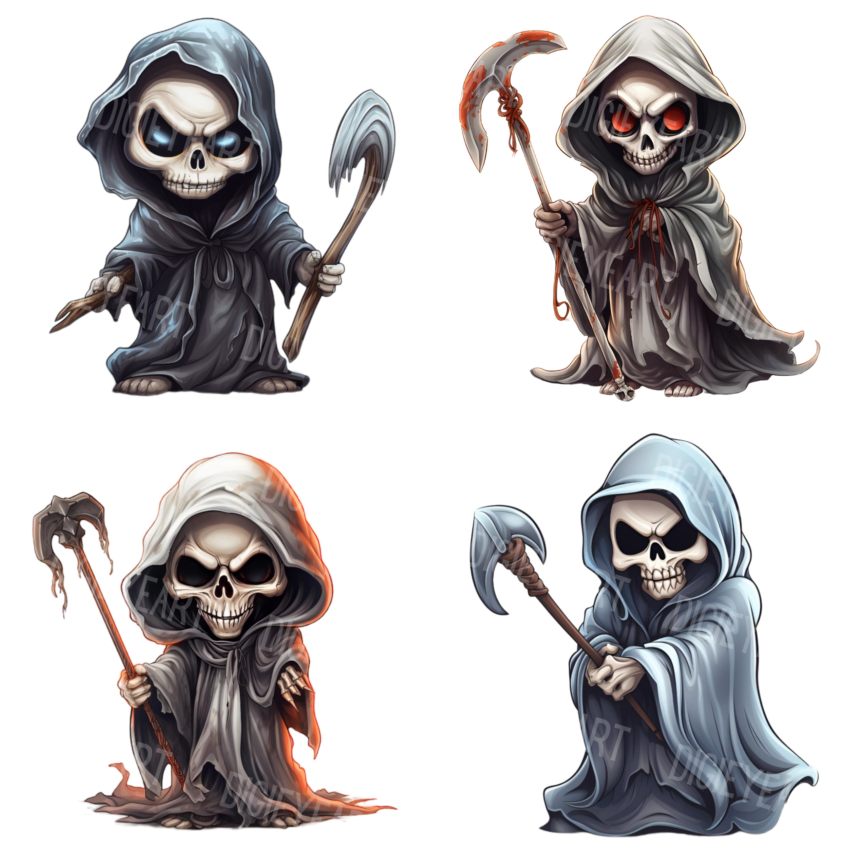 Grim Reaper Clipart Halloween Clip Art Spooky Image - Etsy