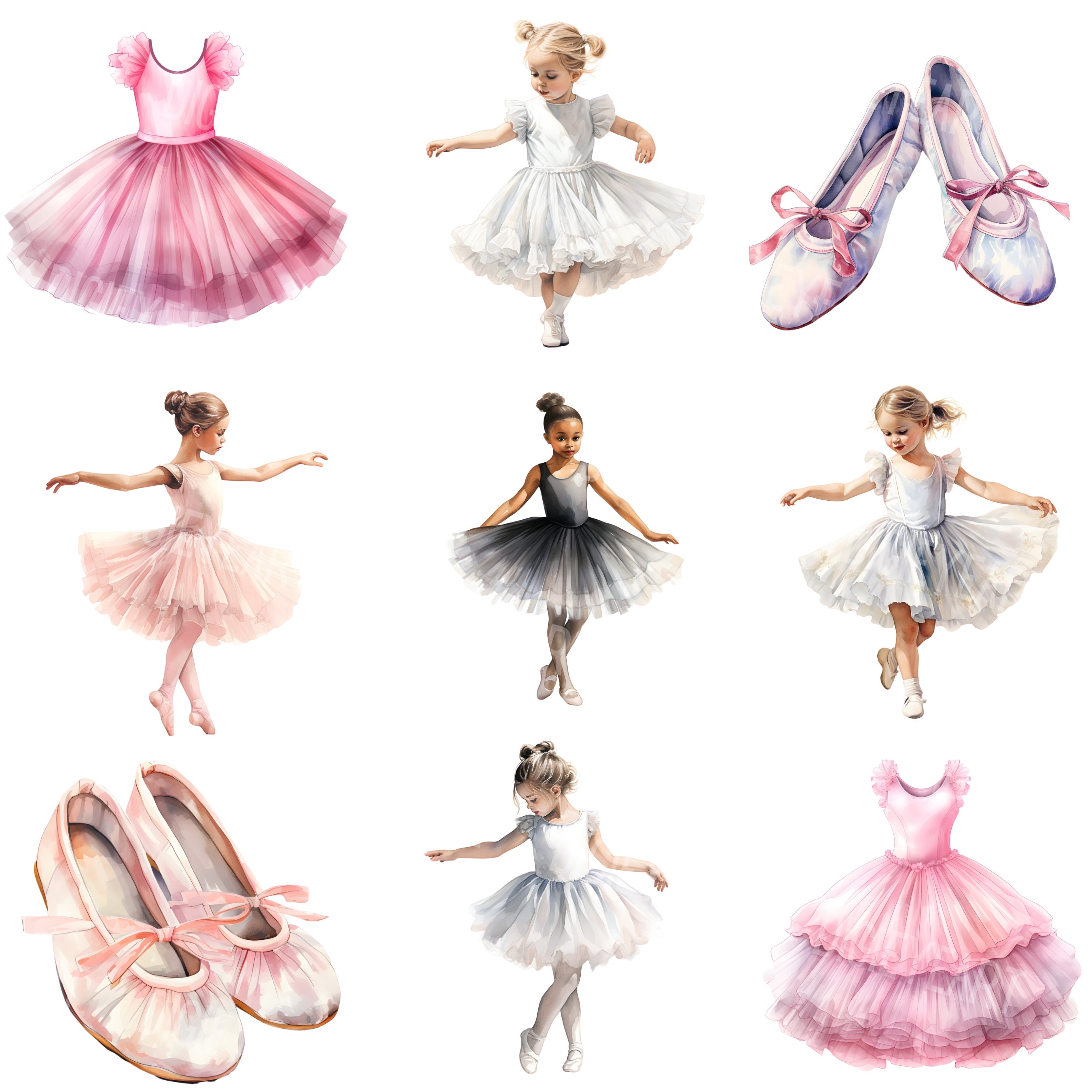 Watercolor Ballerina Clipart, Ballet Girls Clip Art, Dance Jpg ...