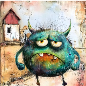 Whimsical Monsters Clipart, Quirky Monster Clip Art Png, Funny ...