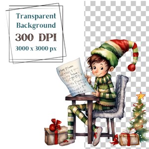 Whimsical Christmas Elf Clipart, Christmas Fussy Cut Images, Mixed ...