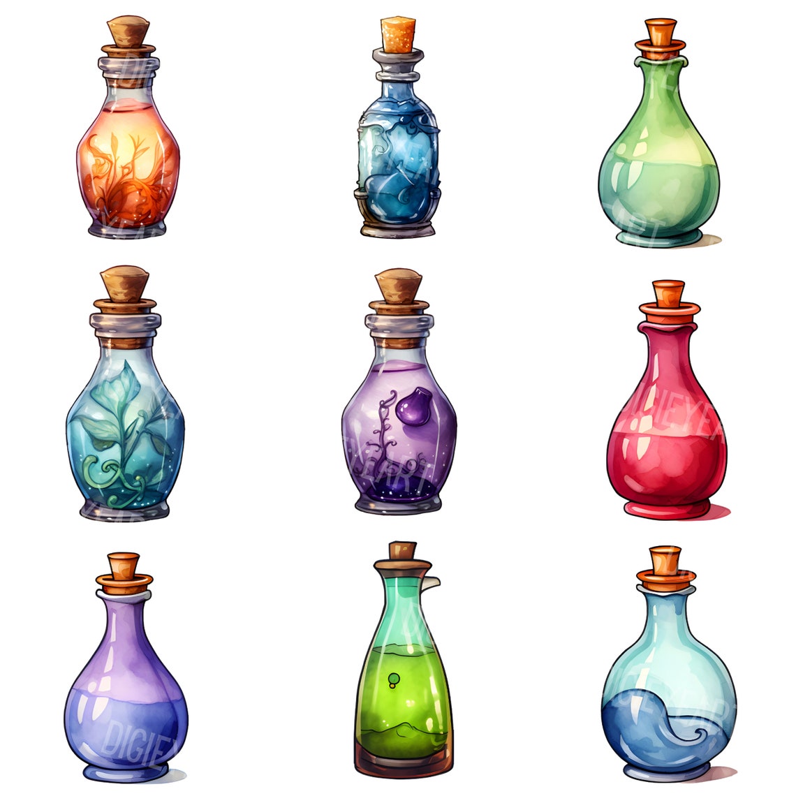 Potion Bottle Clipart, Potion Bottles Clip Art, Halloween Poison Image ...