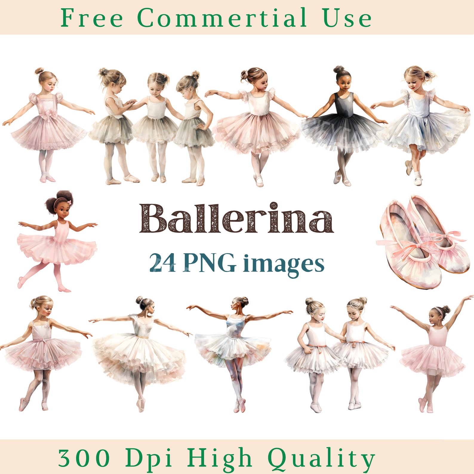 Watercolor Ballerina Clipart, Ballet Girls Clip Art, Dance Jpg ...