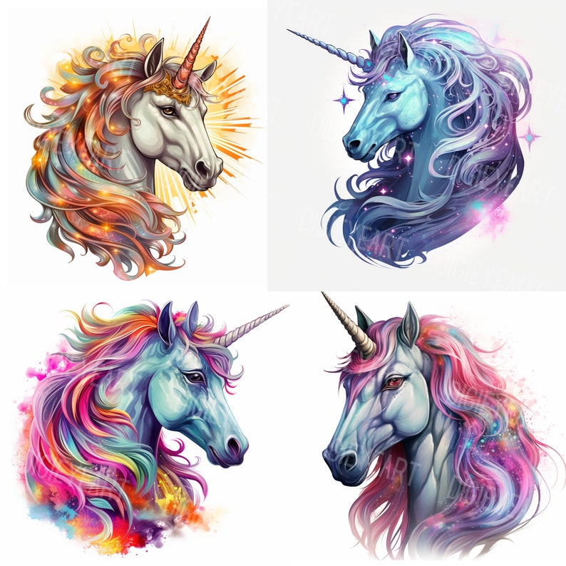 Magic Unicorn Clipart Unicorns Clip Art Horse Jpg Fantasy - Etsy