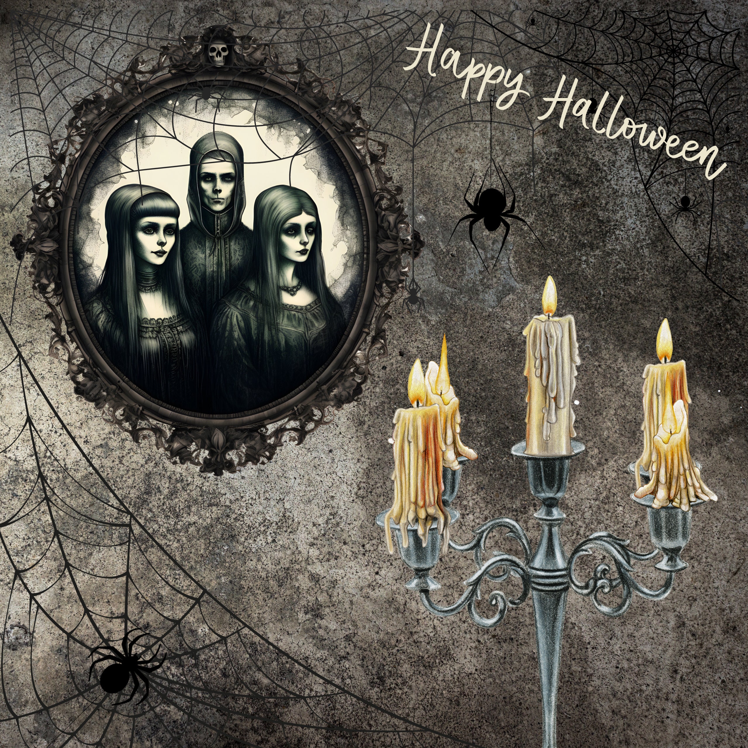 Spooky Portrait Clipart Gothic Portrait Clip Art Halloween - Etsy