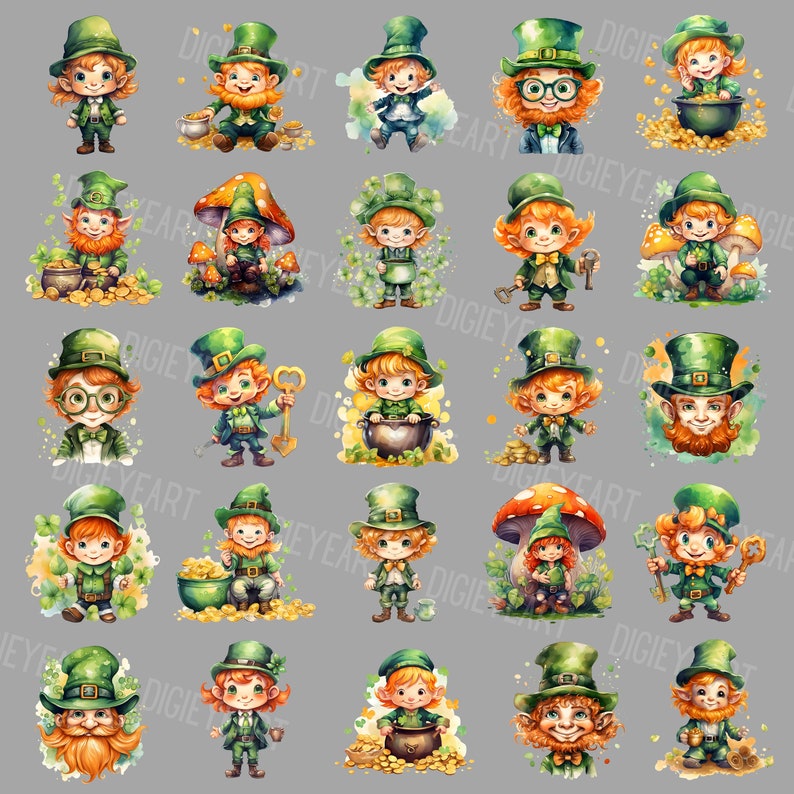 Watercolor Leprechauns Clipart, Leprechaun Clip Art, Fairy Jpg ...