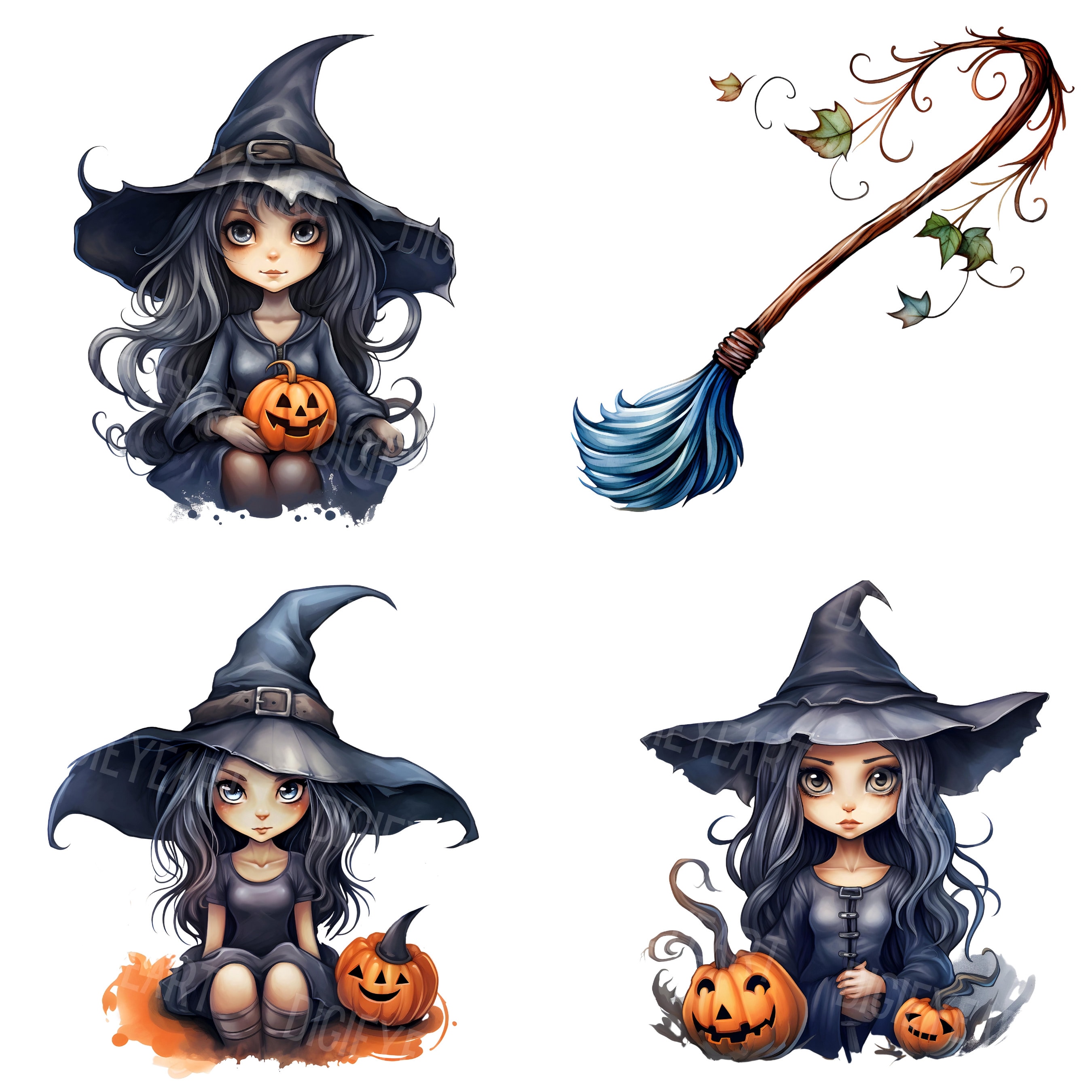 Cute Witch Clipart Witch Clip Art Png Halloween Image - Etsy