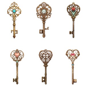 Vintage Key Clipart Magic Key Clip Art Png Fantastic Keys - Etsy