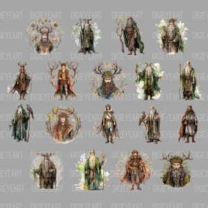 Watercolor Celtic Druid Clipart, Irish Wizard Clip Art Png, Celtic ...