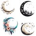 Bohemian Floral Moon Clipart, Boho Moon Clip Art, Floral Moon PNG ...