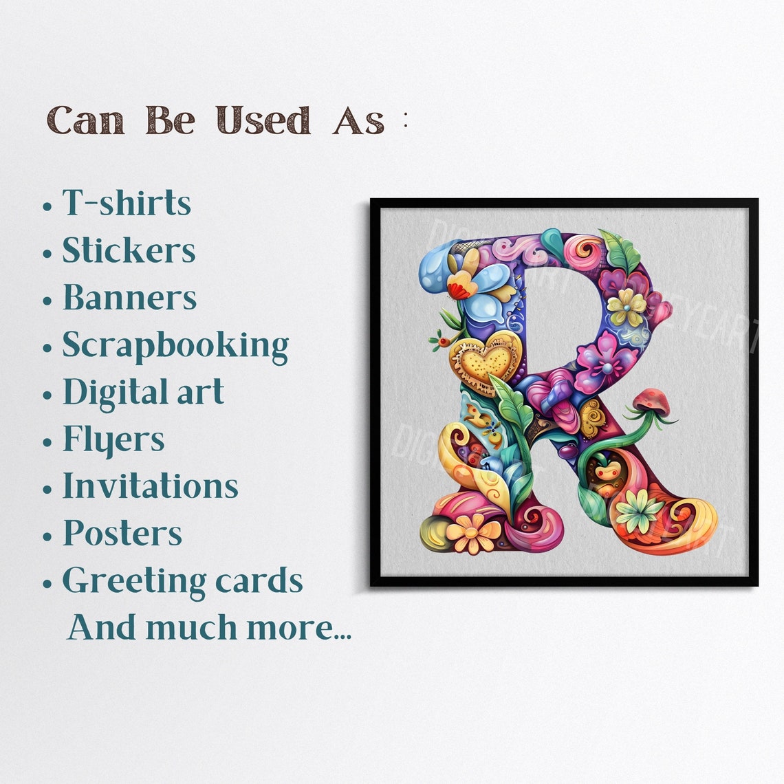Whimsical Alphabet Clipart, Letters CU Clip Art, Funny Initials PNG ...