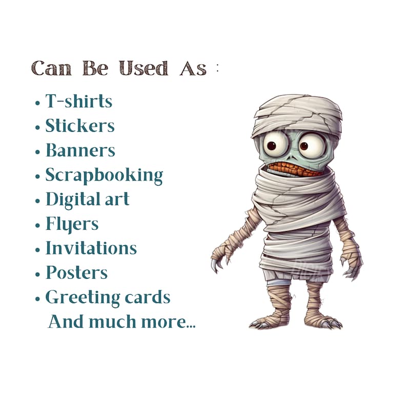 Cute Mummy Clipart, Mummy Art Png, Halloween Image, Commercial Use ...
