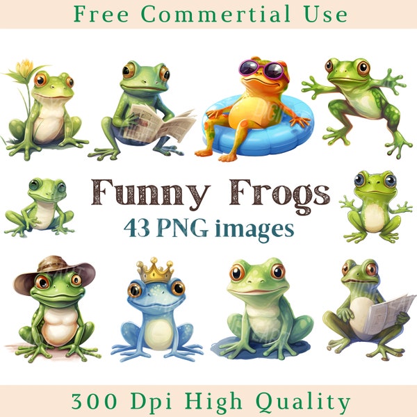 Frog Clipart - Etsy