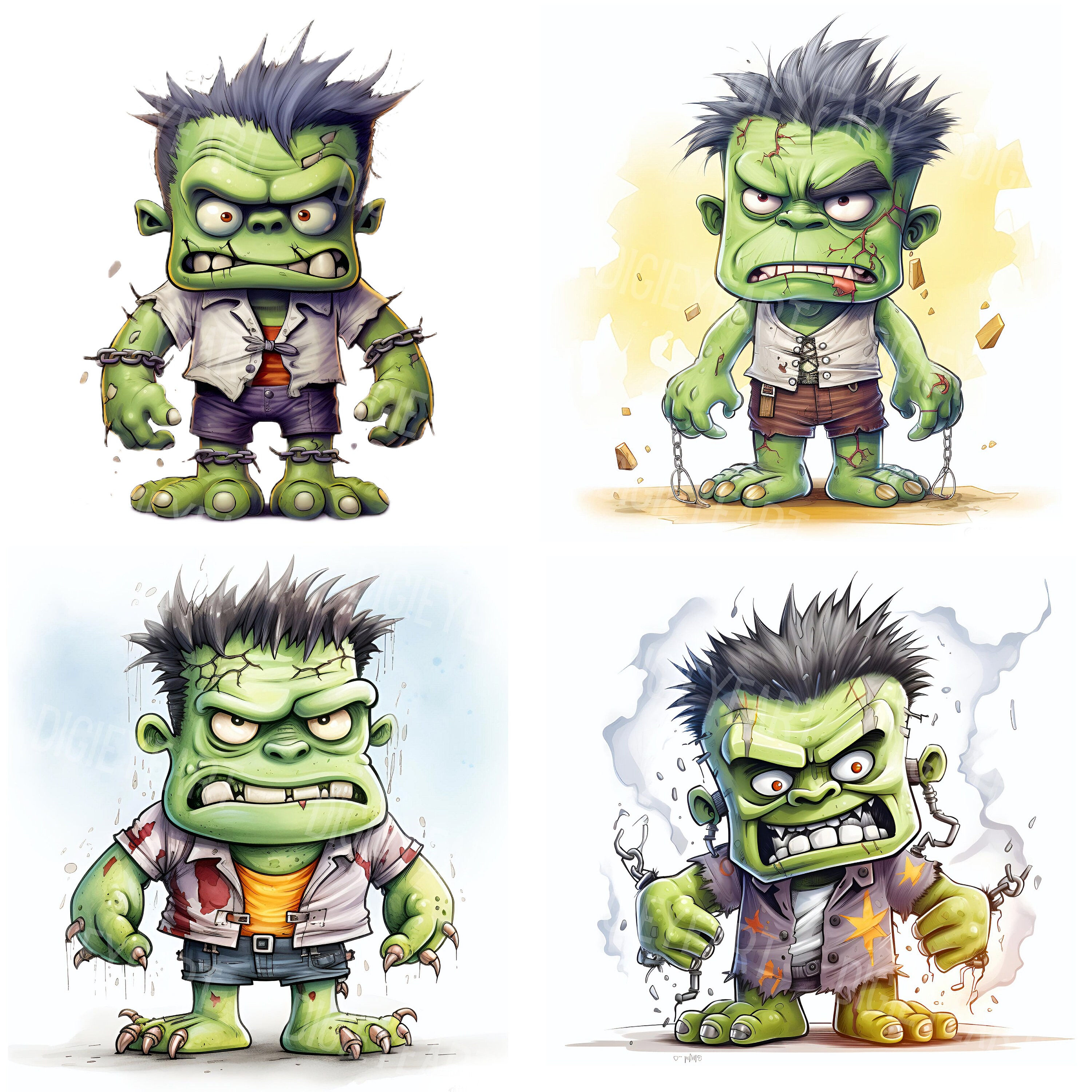 Frankenstein's Monster Clipart Halloween Clip Art - Etsy