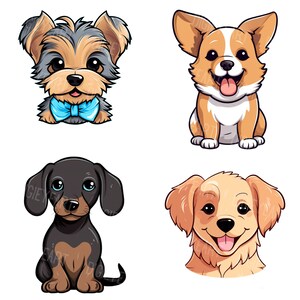 Kawaii Cute Dogs Clipart, Kawaii Dog Clip Art, Puppies Png, Doggie ...