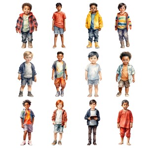 Casual Boys Clipart, Kids CU Clip Art, Children Image, Ethnic Diversity ...
