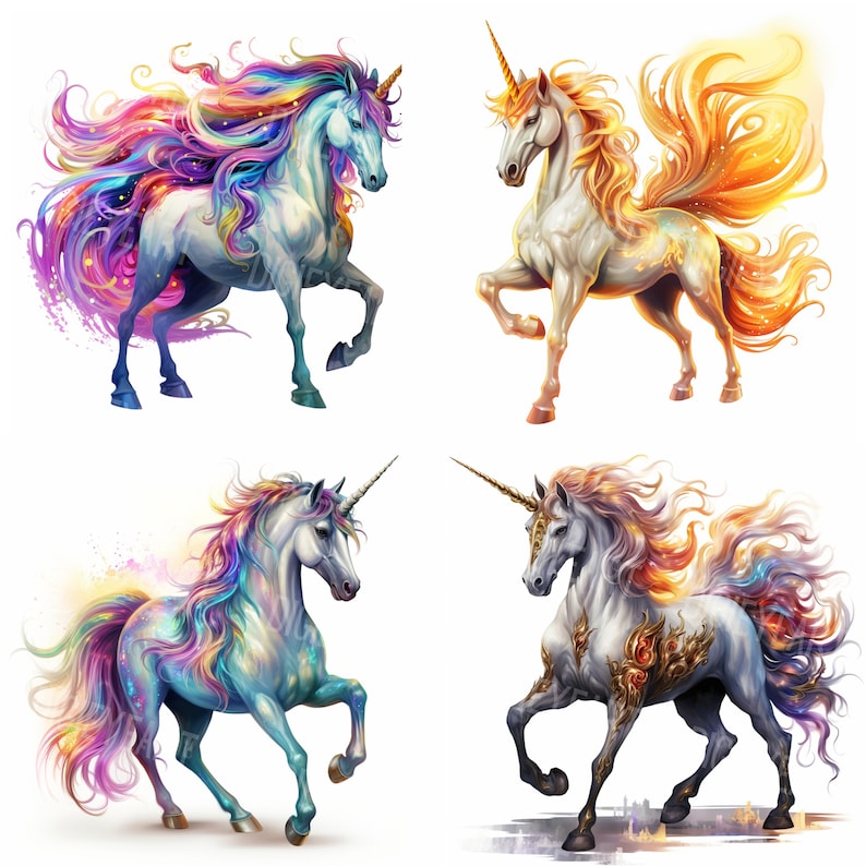 Magic Unicorn Clipart Unicorns Clip Art Horse Jpg Fantasy - Etsy