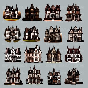 Gothic House Clipart Halloween Spooky House CU Clip Art - Etsy