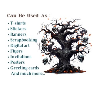 Haunted Tree Clipart, Halloween Clip Art, Spooky Tree Image, Commercial ...