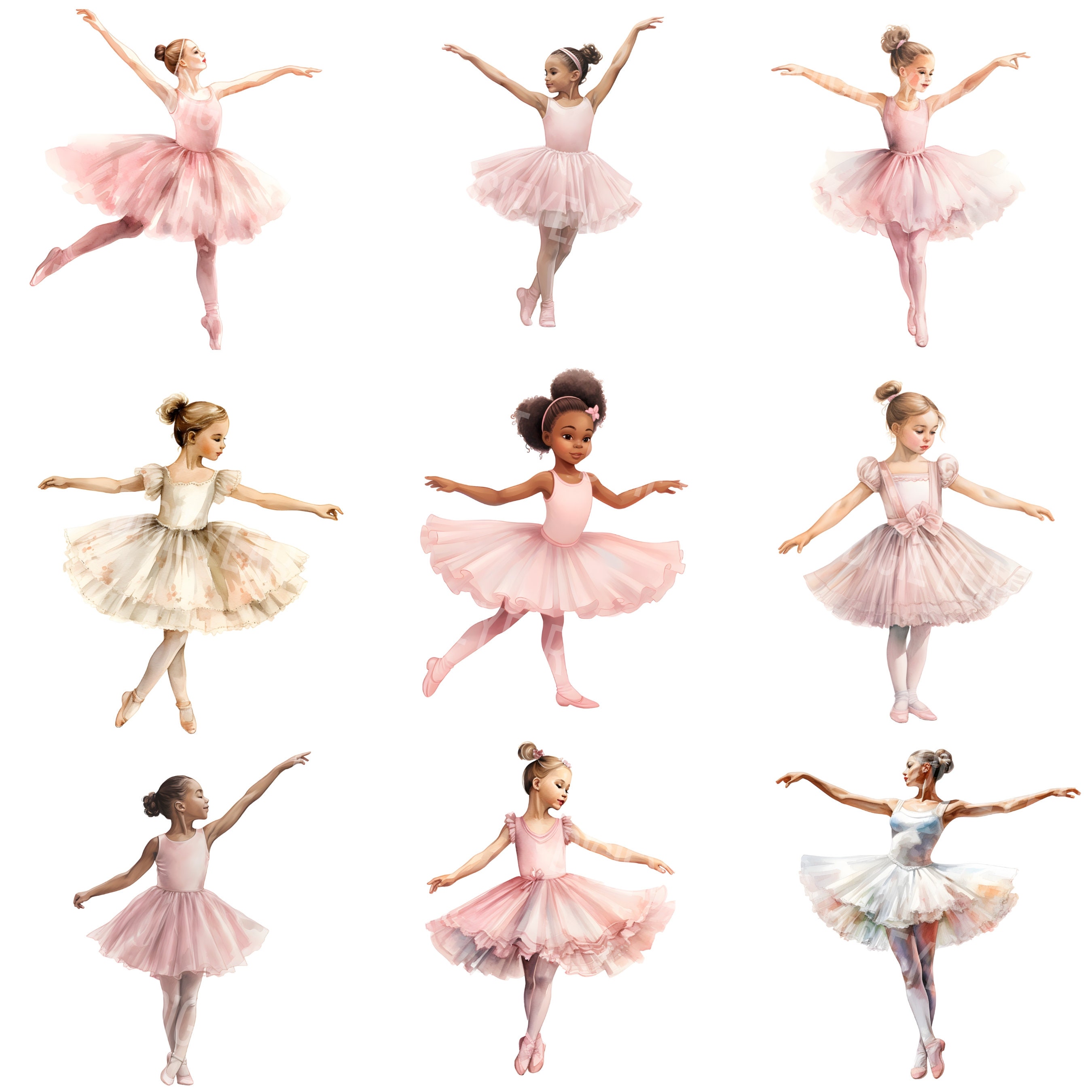 Watercolor Ballerina Clipart, Ballet Girls Clip Art, Dance Jpg ...