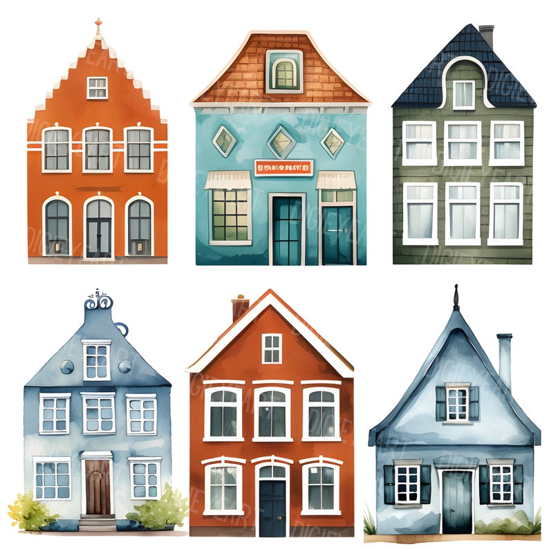 Family House Illustration Clipart, House Clip Art Png, Digital Building ...