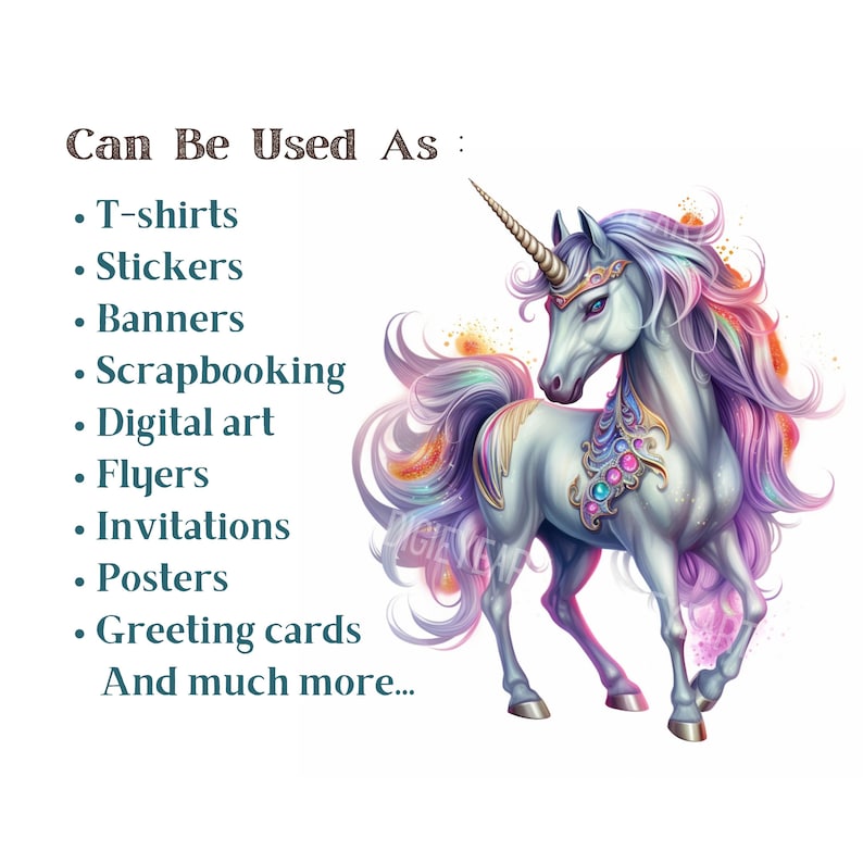 Magic Unicorn Clipart Unicorns Clip Art Horse Jpg Fantasy - Etsy