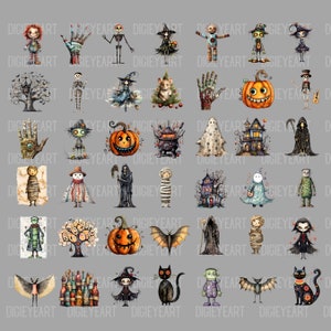 Whimsical Halloween Monsters Clipart, Whimsical Monsters Jpg, Mixed ...