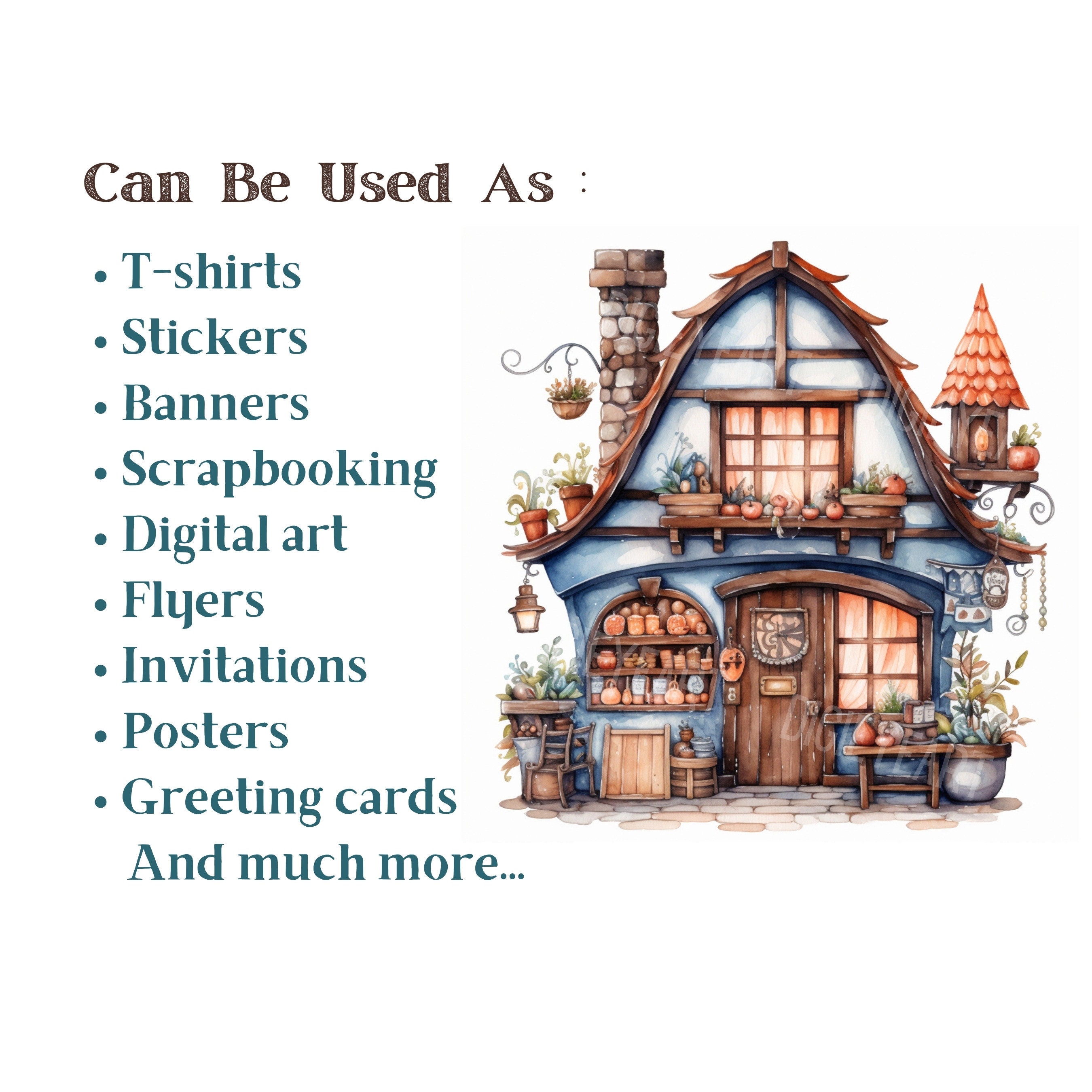 Watercolor Magic Store Clipart, Magic Shop Clip Art, Fairy Shop Jpg ...